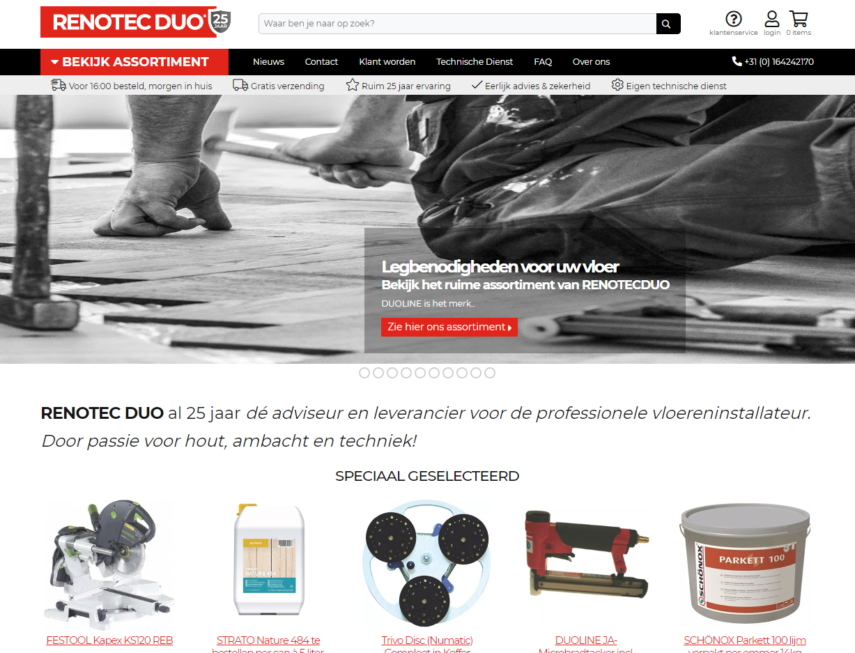RENOTEC DUO draait op BizzView Webwinkel en is geintegreerd met King